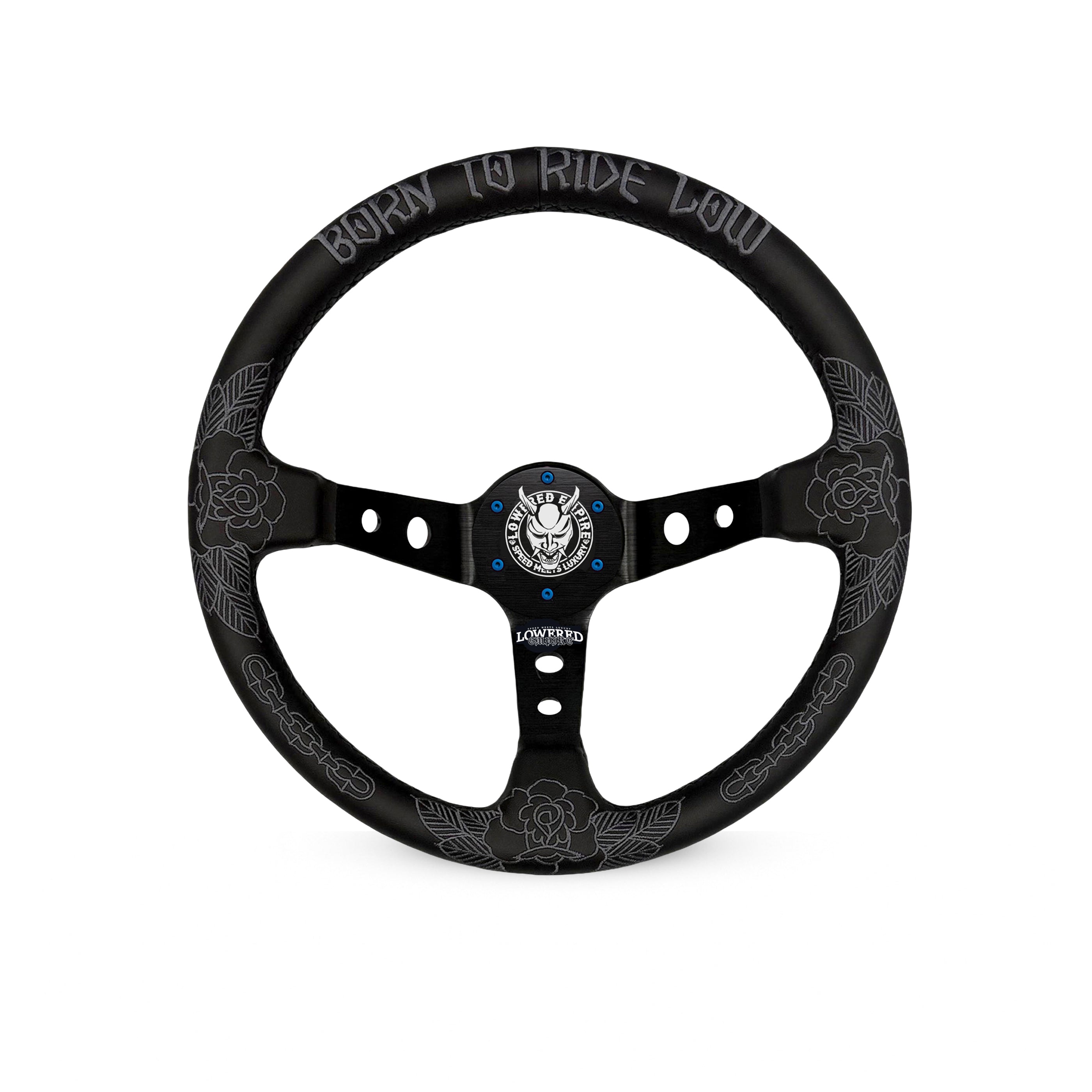 Black Traditional Killer Roses KR-1 Steering Wheel 350mm- Lowered Empi ...
